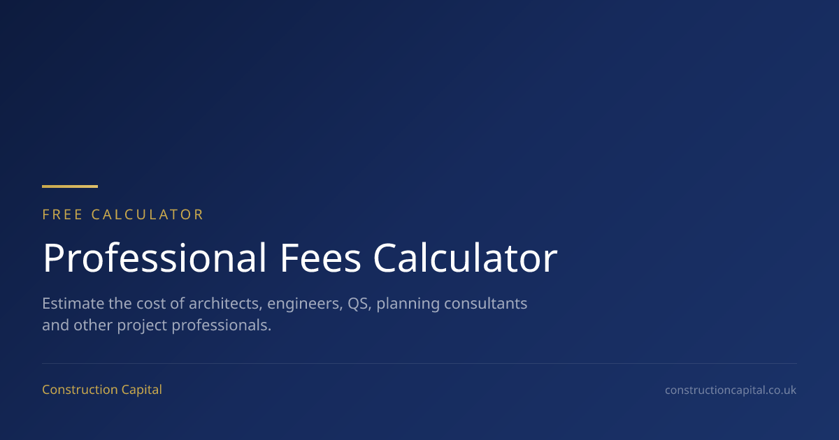 Professional Fees Calculator | Architect, QS & Engineer Costs ...